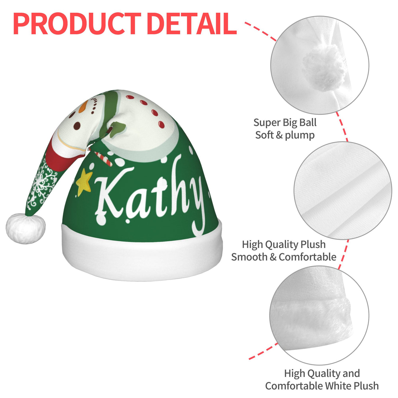 Personalized Christmas Hat for Girls Boys Kids with Name (Snowman ...